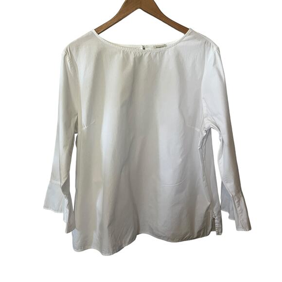Talbots Outlet | Tops | Talbots Outlet Blouse Spring White Cotton Bell ...